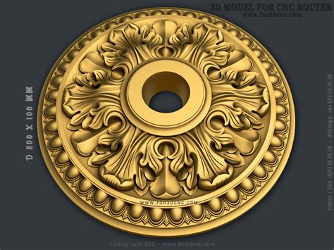 Ceiling Rose 023 Stl 3d Model For Cnc 3d Stl Model For Cnc Stl