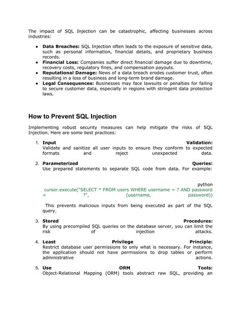 Understanding Sql Injection A Guide To Website Security Docx