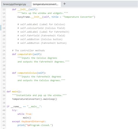 Solved Breezypythongui Py Temperatureconvert Chegg