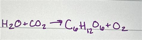 Solved Balance H2oco2→c6h12o6o2