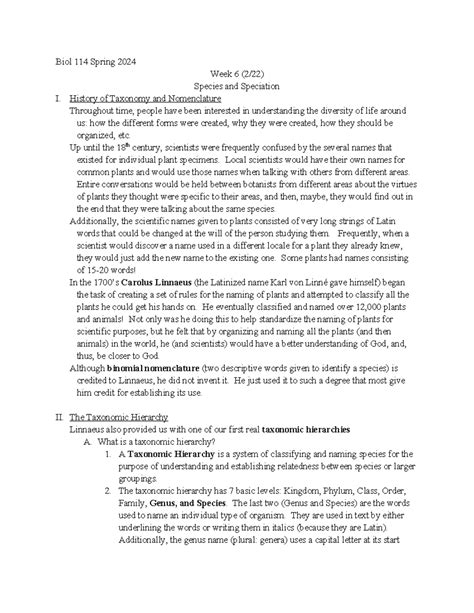 Lecture Week 6 2 22 Notes Species And Speciation Biol 114 Spring