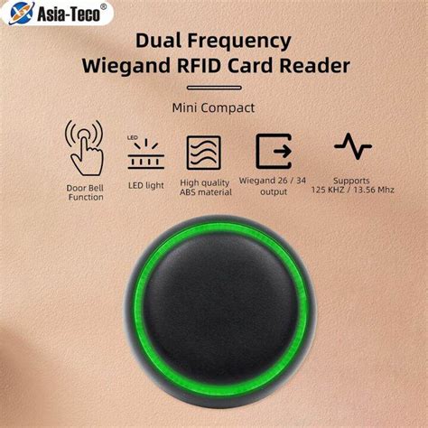 Mini Dual Frequency Card Reader Rfid 125khz And 13 56mhz Wiegand 26 34 Output Access Control