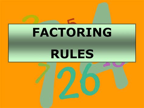 Complete Factoring Rules In Grade 8 Mathppt