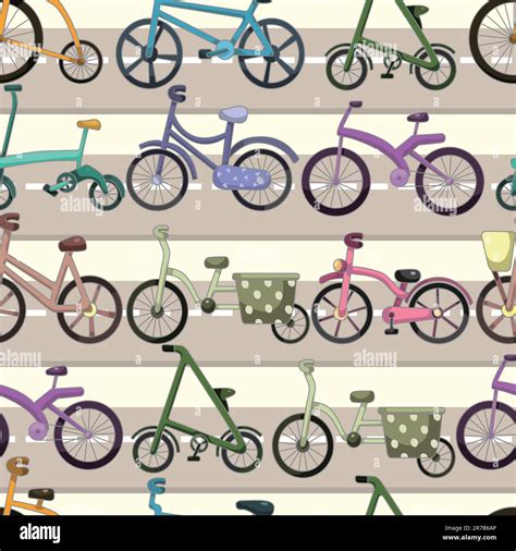 Seamless Bicycle Pattern Stock Vector Image And Art Alamy