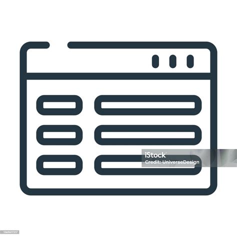 창 그래픽 얇은 선 아이콘입니다 사용자 인터페이스 개념에서 간단한 선형 아이콘 격리 개요 기호 웹 디자인 및 앱에 대한 벡터 그림 기호 요소입니다 0명에 대한 스톡 벡터