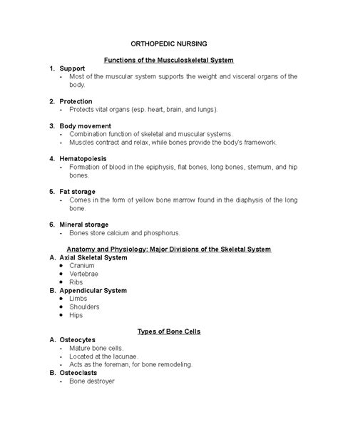Functions Of The Musculoskeletal System Orthopedic Nursing ORTHOPEDIC NURSING Functions Of