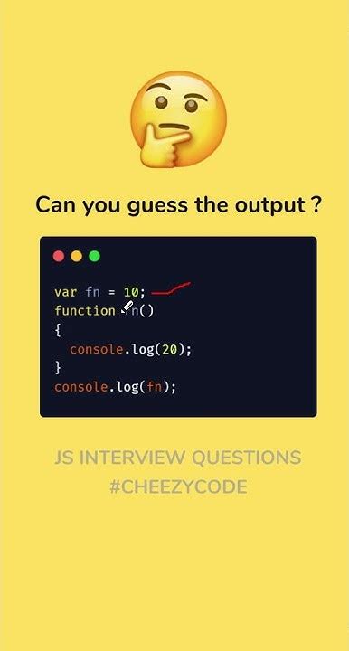 Javascript Interview Question Hoisting Concept Cheezycode Shorts