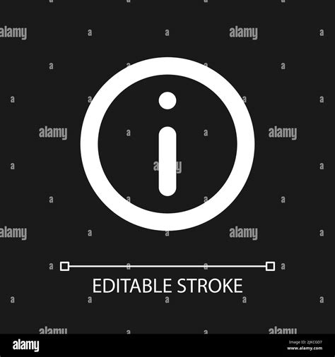 Info Pixel Perfect White Linear Ui Icon For Dark Theme Stock Vector