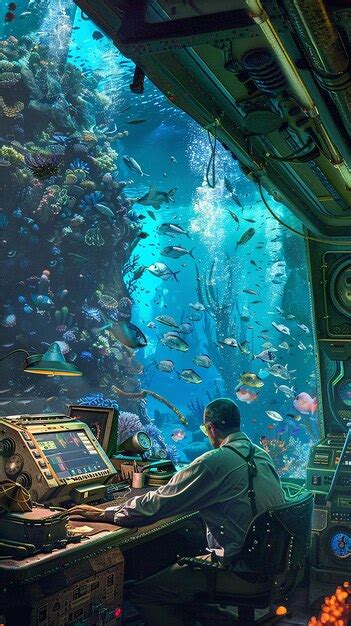 Scientist In A Deep Sea Exploration Submersible Premium Ai Generated
