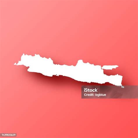 Java Map On Red Background With Shadow Stock Illustration Download Image Now Java Map