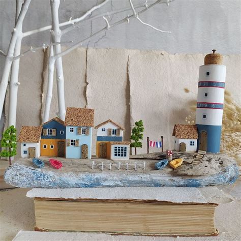 Маяк с домиками дрифтвуд Солнечный берег в интернет магазине на Ярмарке Мастеров Домики