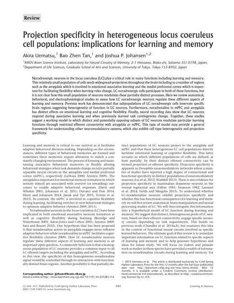 pdf projection specificity in heterogeneous locus coeruleus cell
