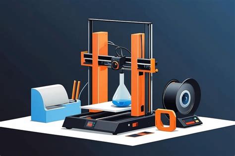 Premium Photo 3d Printer Creating A Prototype Vector Illustration In Flat Style