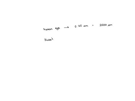 Solved Assume That The Unaided Human Eye Has A Limit Of Resolution Of About 0 25 Mm What Was