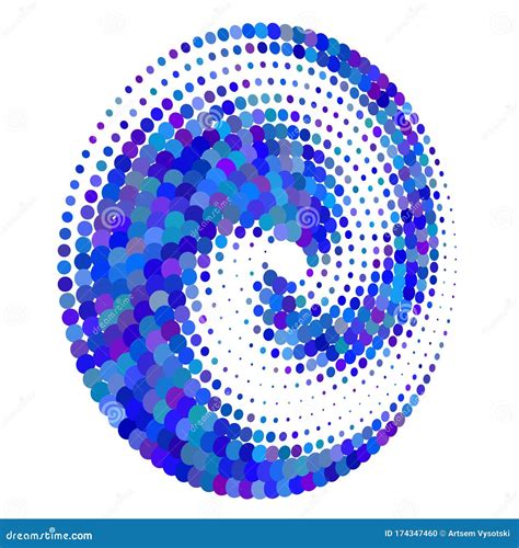 Halftone Dotted Background Circularly Distributed Halftone Effect Vector Pattern Circle Color