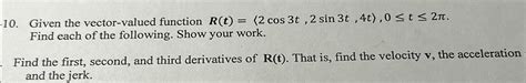 solved given the vector valued function