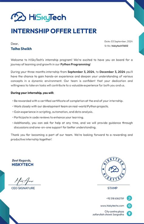 Pythoninternship Hiskytech Internshipopportunity Pythonprogramming Talha Sheikh
