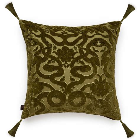 Anaconda Large Velvet Pillow Walnut Wallpaper