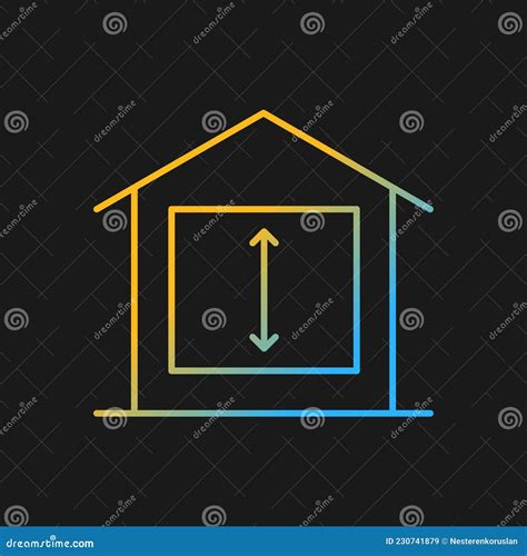最小天花板高度梯度矢量图图标深色主题 向量例证 插画 包括有 图画 例证 线路 平面 住宅 橙色 230741879