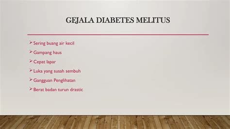 Diabetes Melitus Pada Kesehatan Di Wilayah Pkm Ppt