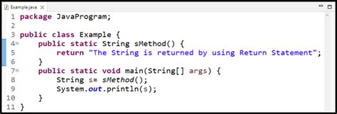 Method Return Type String Java