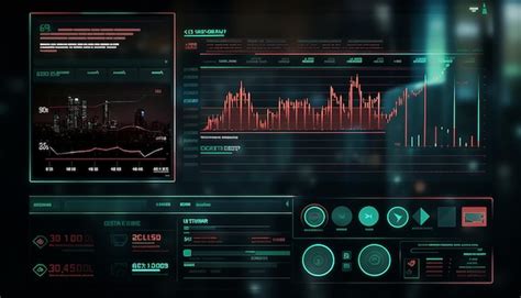 Premium Ai Image Futuristic Finance Digital Market Graph User Interface With Diagram