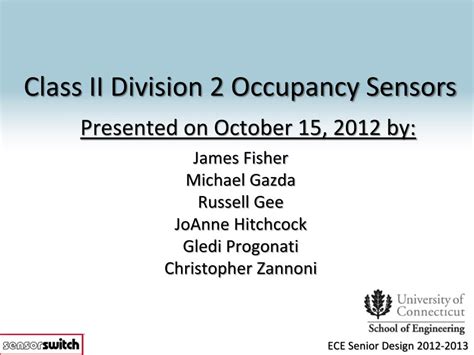 Ppt Class Ii Division 2 Occupancy Sensors Powerpoint Presentation