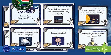 Space Open And Closed Question Cards Teacher Made