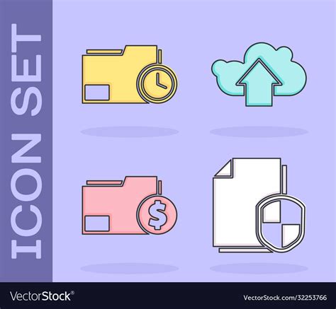 set document protection concept document folder vector image