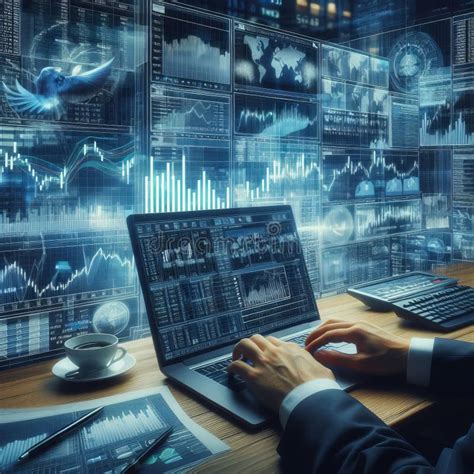 Monitoring Global Data A Professional Analyzes Extensive Data Across Multiple Screens In A High