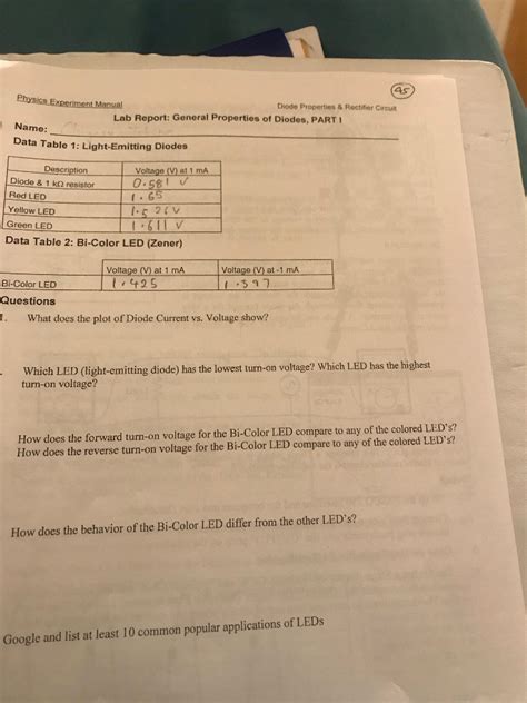 solved diode properties and rectifier circuit lab report