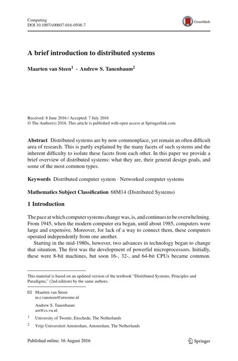 pdf a brief introduction to distributed systems