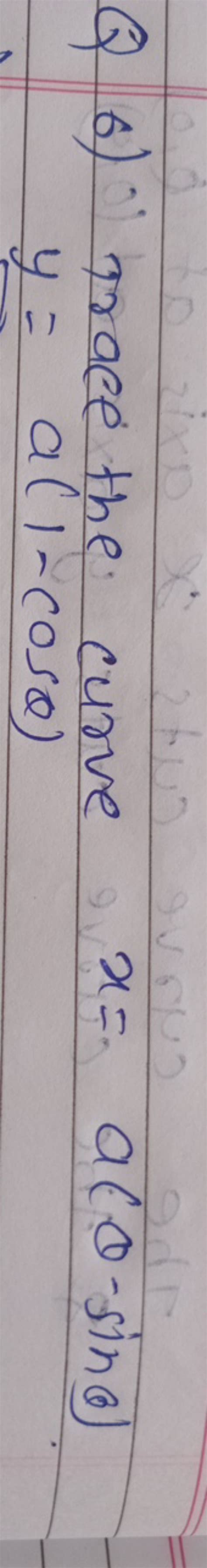 Q Trace the curve x a θsinθ y a cosθ Filo