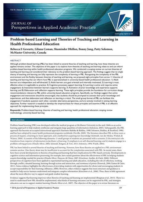 Pdf Problem Based Learning And Theories Of Teaching And Dokumentips