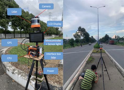 Roadside System Setup In The Field Test Left Setting Lidar At The