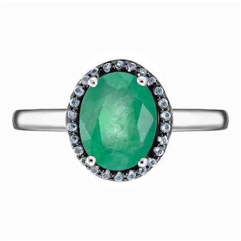 Серебряное кольцо с изумрудом - купить в ювелирном магазине по цене ...