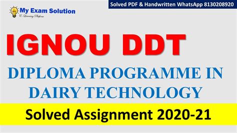 IGNOU DDT Solved Assignment 2020 21 My Exam Solution