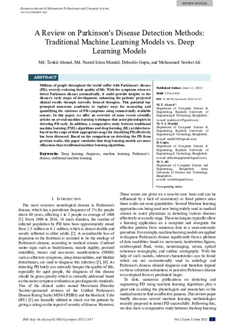(PDF) Review on Parkinson's Disease Detection Methods: Traditional Machine Learning Models vs ...