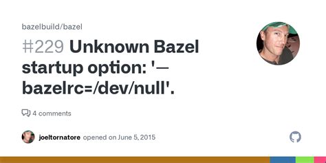 unknown bazel startup option bazelrc dev null · issue 229