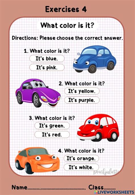 What Color Is It Online Worksheet For Grade 1 1st Grade Worksheets