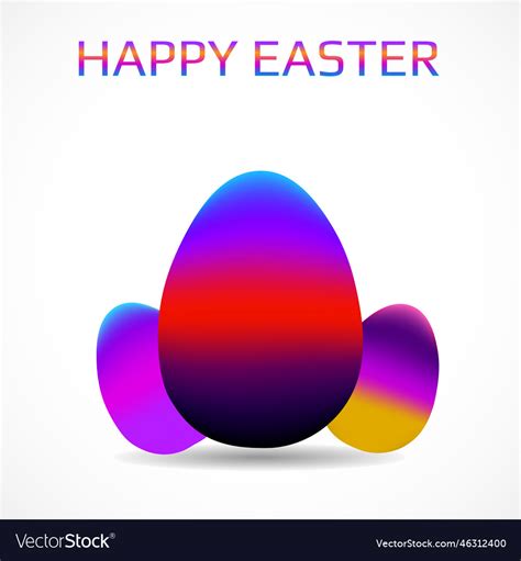 abstract easter egg of colorful gradient on white vector image
