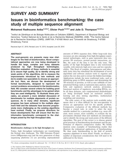 Aniba Msa Gkq625 Pdf Sequence Alignment Bioinformatics