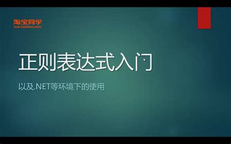 【公开课】正则表达式入门 哔哩哔哩 bilibili