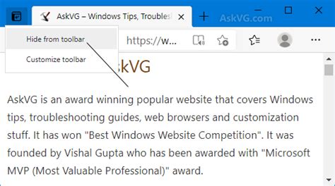 How To Remove Vertical Tabs Button From Microsoft Edge Toolbar AskVG