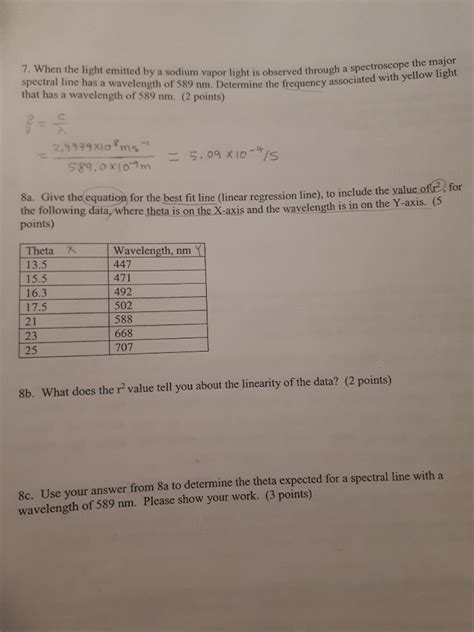 Solved A Give The Equation For The Best Fit Line Linear Chegg Com