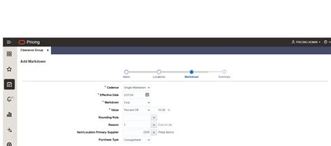 create a clearance markdown