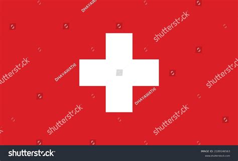 Switzerland Flag Official Colors National Switzerland Stock Vector