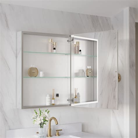 Forclover 24 In X 30 In Surfacerecessed Mount Silver Mirrored Soft