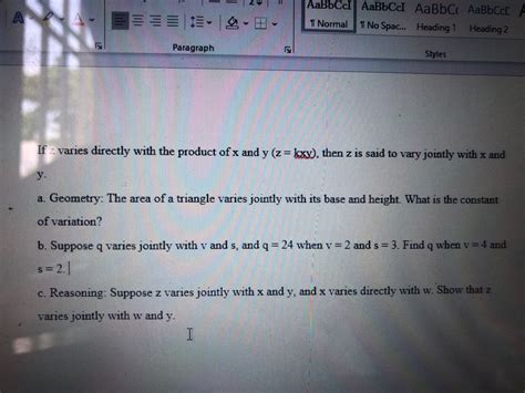 answered if z varies directly with the product… bartleby