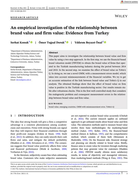 Pdf An Empirical Investigation Of The Relationship Between Brand Value And Firm Value
